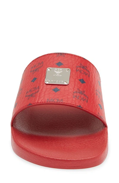 Mcm Monogram Slide Sandal In Candy Red | ModeSens