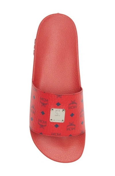 Mcm Monogram Slide Sandal In Candy Red | ModeSens