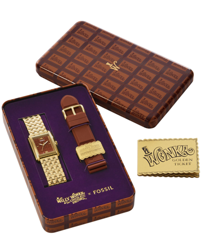Fossil X Willy Wonka Limited Edition Men's Three-hand Gold-tone ...