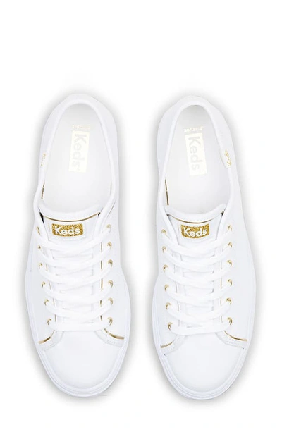Keds Triple Up Piped Platform Sneaker In White/ Gold | ModeSens