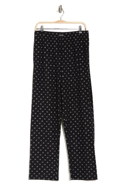 Calvin Klein Comfort Fleece Pajama Pants In All Over Mini Ck Black ...
