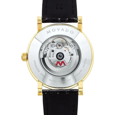 Pre-owned Movado Museum Red Label Swiss Automatic Men's Leather Strap ...