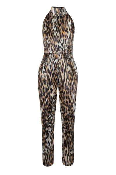 Lora Istanbul Tina Leopard Jumpsuit In Brown | ModeSens