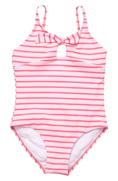 Snapper Rock Kids' Toddler, Child Girls Coral Stripe Sustainable Bow ...