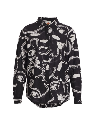 Farm Rio Richelieu Faces Shirt In Black | ModeSens