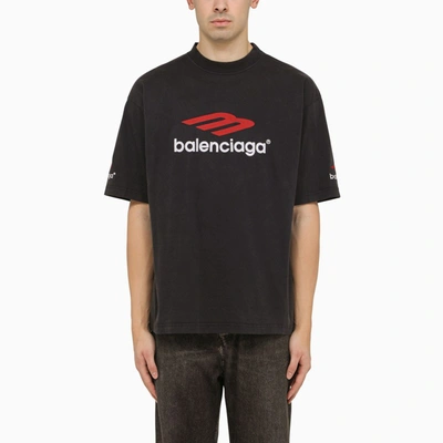 Balenciaga 3b Sports Icon T-shirt Medium Fit In Black | ModeSens