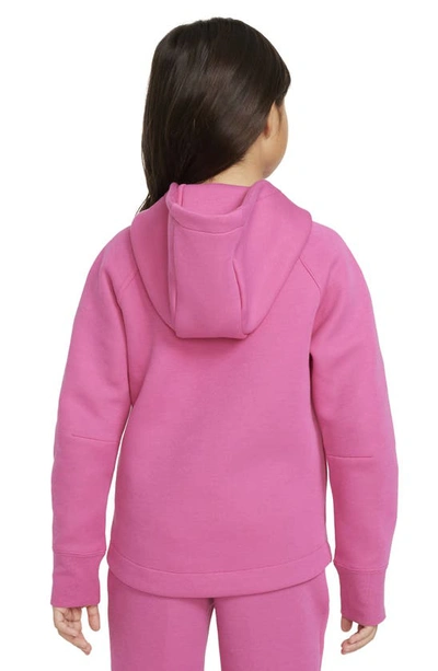 Nike Sportswear Tech Fleece Big Kids' (girls') Full-zip Hoodie In Red ...