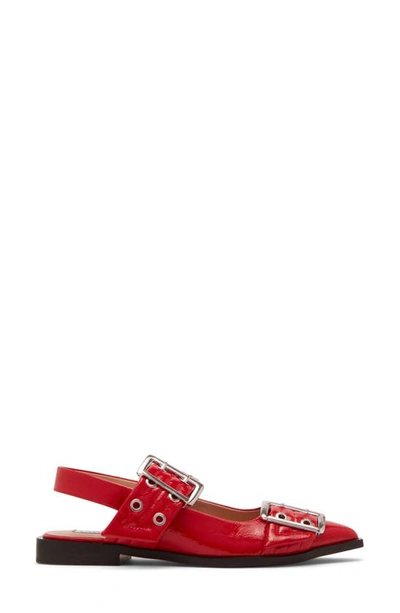 Steve Madden Graya Slingback Pointy Toe Flat In Red Patent | ModeSens