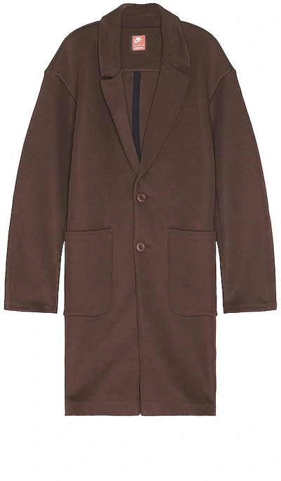 Nike Tech Fleece Reimagined Trench Jacket In Baroque Brown | ModeSens