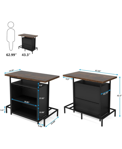 Tribesigns Tribe Signs Home Bar Unit, Industrial 3-tier Liquor Bar ...