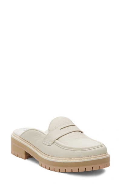 Toms Cara Platform Penny Loafer Mule In Light Sand Leather | ModeSens
