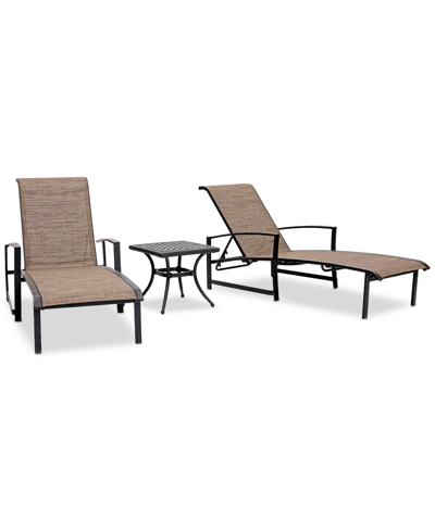 Agio Wythburn Mix And Match Sleek Sling Outdoor Chaise Lounge In Bronze ...