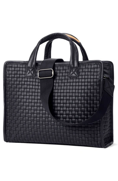 Mz Wallace Medium Woven Nylon Box Tote In Black | ModeSens