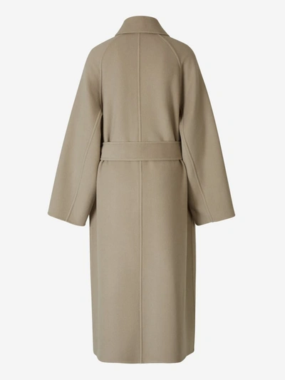 Ami Alexandre Mattiussi Ami Paris Wool Belt Coat In Taupe | ModeSens