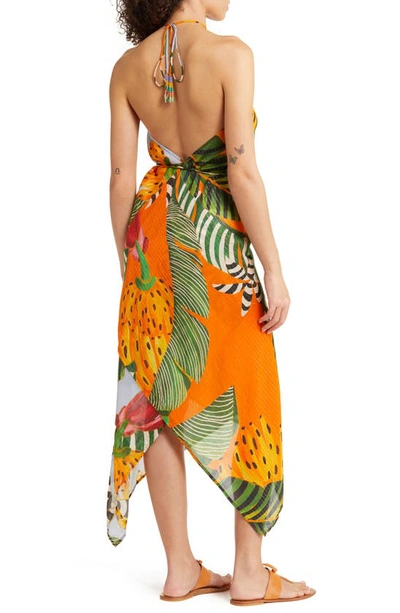 Farm Rio Midi Dress In Striped Bananas Multicolor | ModeSens