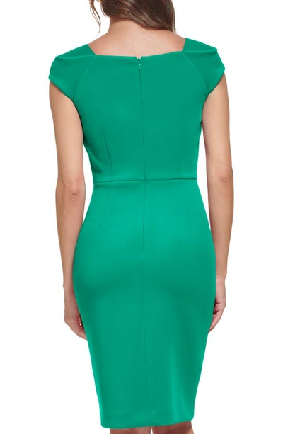 Calvin Klein Scuba Cap Sleeve Sheath Dress In Meadow | ModeSens