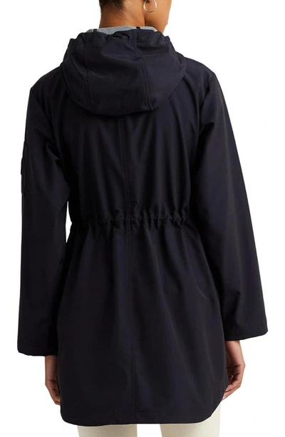 Ralph Lauren Hooded Drawstring Waist Jacket In Dark Navy | ModeSens