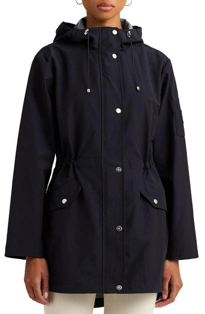 Ralph Lauren Hooded Drawstring Waist Jacket In Dark Navy | ModeSens