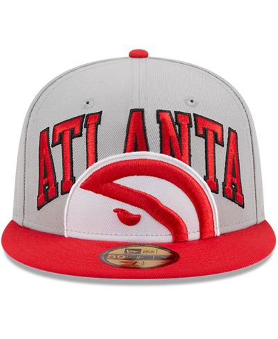 New Era Men's Gray, Red Atlanta Hawks Tip-off Two-tone 59fifty Fitted ...