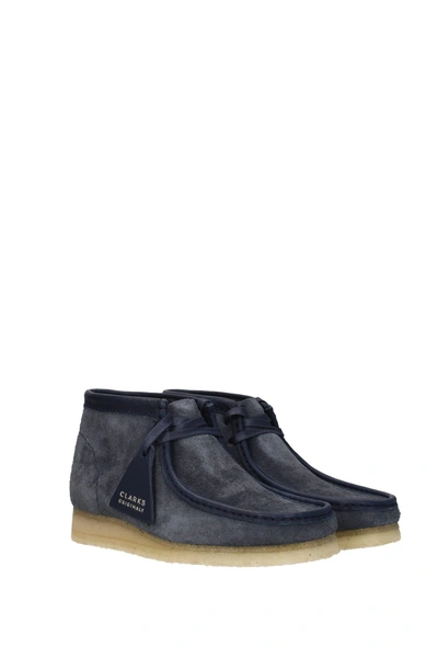 Clarks Ankle Boot Wallabee Suede Blue Blue Navy | ModeSens