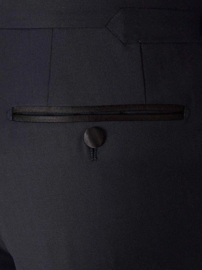 Tom Ford Wool Tuxedo Suit In Midnight Blue With Black Lapel And Piping ...