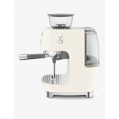 Smeg Cream Egf03whuk Espresso Coffee Machine And Grinder In Beige ...