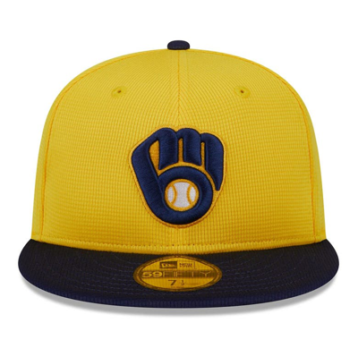 New Era Gold/navy Milwaukee Brewers 2024 Spring Training 59fifty Fitted ...