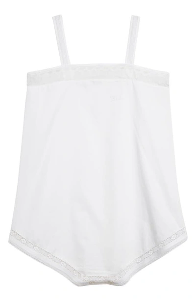 Bode Lace Trim Cotton Convertible Teddy In White | ModeSens