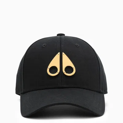 Moose Knuckles Black Baseball Cap With Metal Logo In Multicolor | ModeSens
