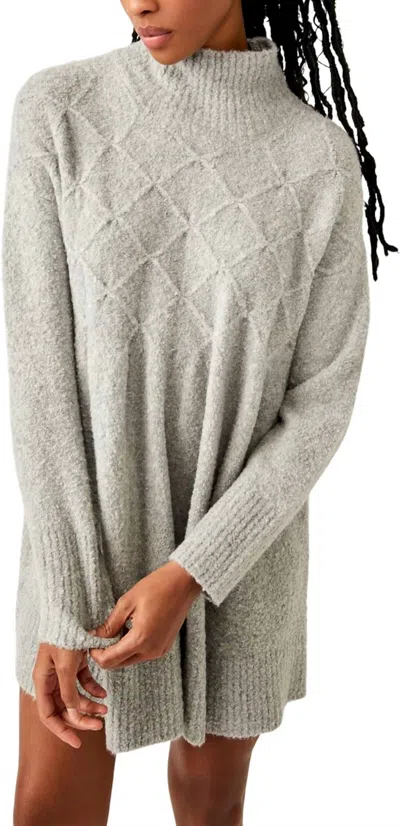 Free People Jaci Long Sleeve Mock Neck Sweater Dress In Heather Gray ...