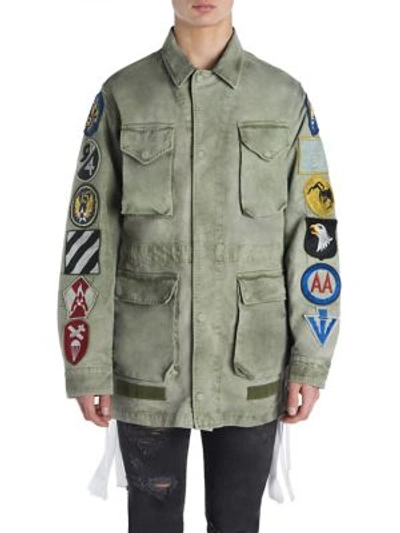 Off-white Patch Sleeve Military Jacket In Military Green | ModeSens