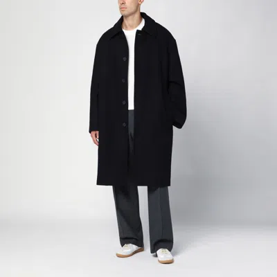 Studio Nicholson Single-breasted Coat In Navy Blue Wool | ModeSens