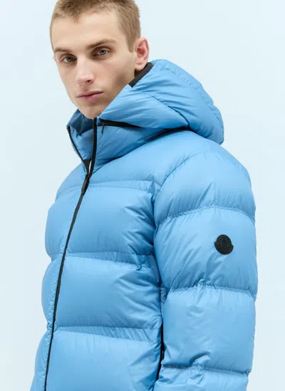 Moncler Masac Short Down Jacket In Blue | ModeSens