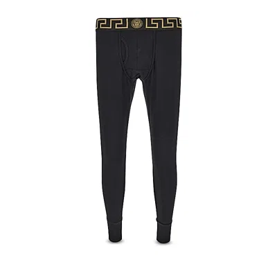 Versace Greca Border Leggings In Black Gold | ModeSens