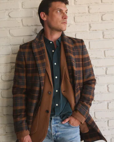 Billy Reid Bold Plaid Walking Car Coat In Asphalt Multi | ModeSens