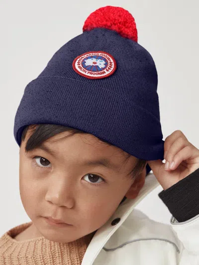 Canada Goose Kids Pom Toque Hat In Blue | ModeSens