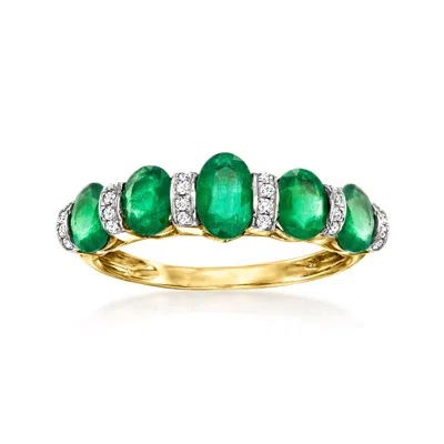 Ross-simons Emerald And . Diamond Ring In 14kt Yellow Gold In Green ...