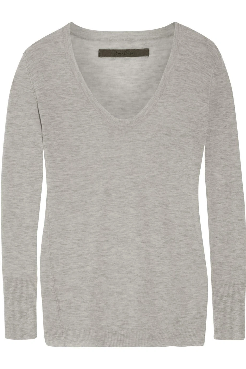 Enza Costa Heathered Cashmere Sweater | ModeSens