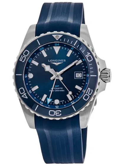 Longines Hydroconquest Gmt Automatic Blue Dial Rubber Strap Men's Watch ...