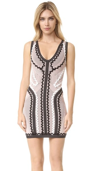 Herve Leger Celia Dress In Bare Combo | ModeSens