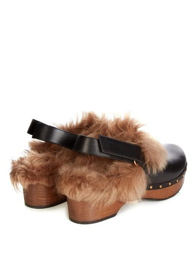 Gucci Black Amstel 55 Leather Fur Lined Clogs | ModeSens