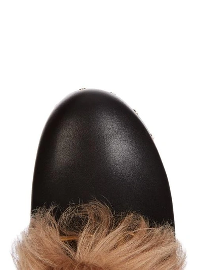 Gucci Black Amstel 55 Leather Fur Lined Clogs | ModeSens