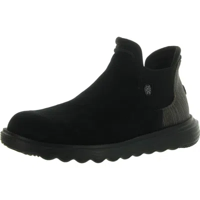 Hey Dude Branson Boot Womens Leather Casual Chelsea Boots In Black ...