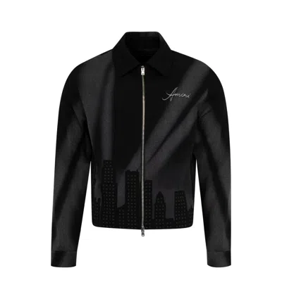 Amiri Wool Spotlight Zip-up Jacket In Black | ModeSens
