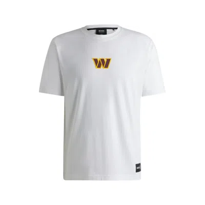 Hugo Boss Boss X Nfl Stretch-cotton T-shirt With Special Branding In ...