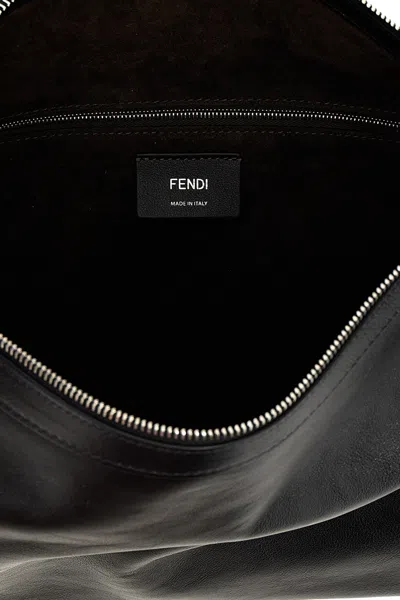 Fendi Large Rectangular Smooth Finish Shoulder Bag In Black | ModeSens