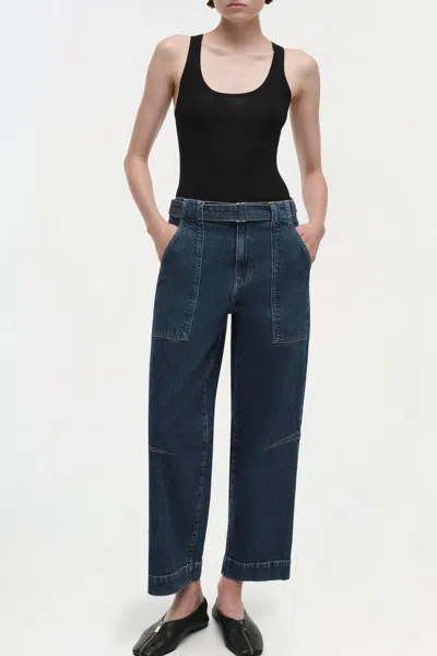 Simkhai Jenny High Rise Belted Cropped Jeans In Cielo | ModeSens