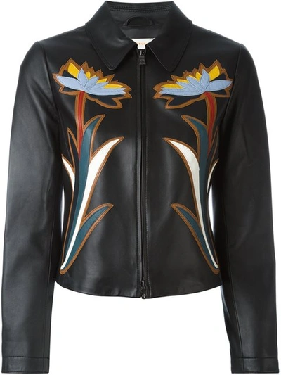 Tory Burch Maddie Leather Jacket In Black | ModeSens