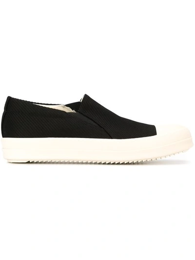 Rick Owens Drkshdw Black Canvas Boat Slip-on Sneakers | ModeSens
