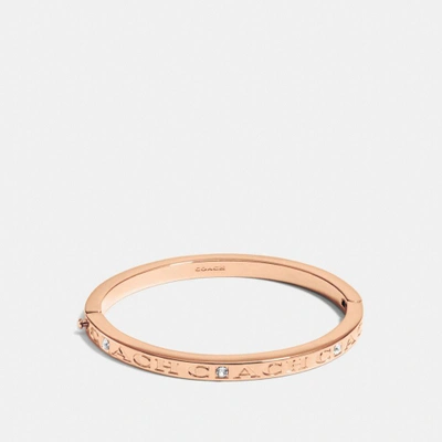 Coach Pave Hinged Bangle In Rosegold | ModeSens